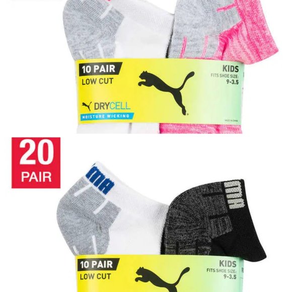 Puma | Accessories | New Puma Youth Kids Low Cut Sock 2pair Black White ...